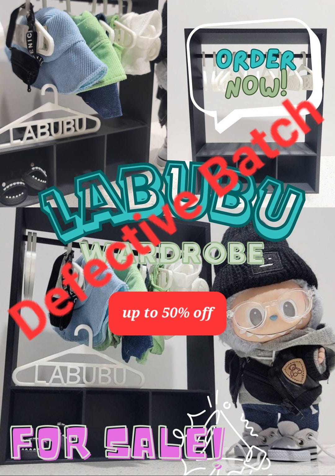 DISCOUNTED Labubu Closet With Hangers defective Batch - Etsy