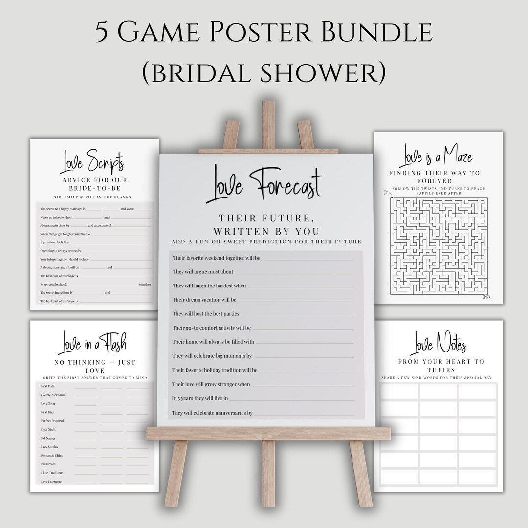 Bridal Shower Games, Bridal Shower Activities, Poster Size Game ...