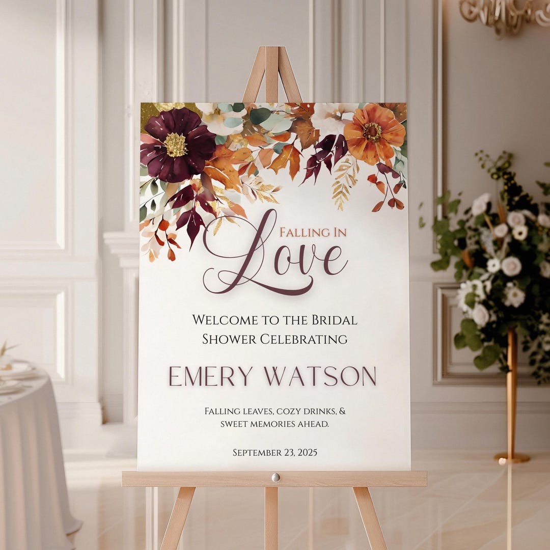 Fall Bridal Shower Welcome Sign, Fall Bridal Shower Sign, Welcome Sign ...