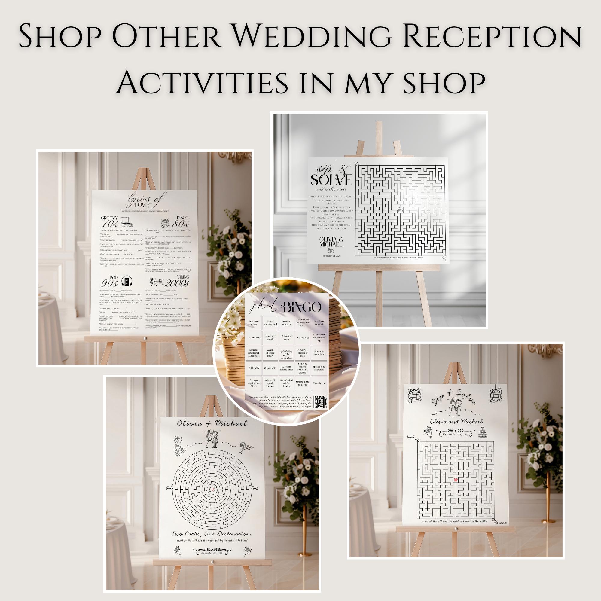 Sip and Solve Wedding Sign Template, Wedding Game, Interactive Wedding ...