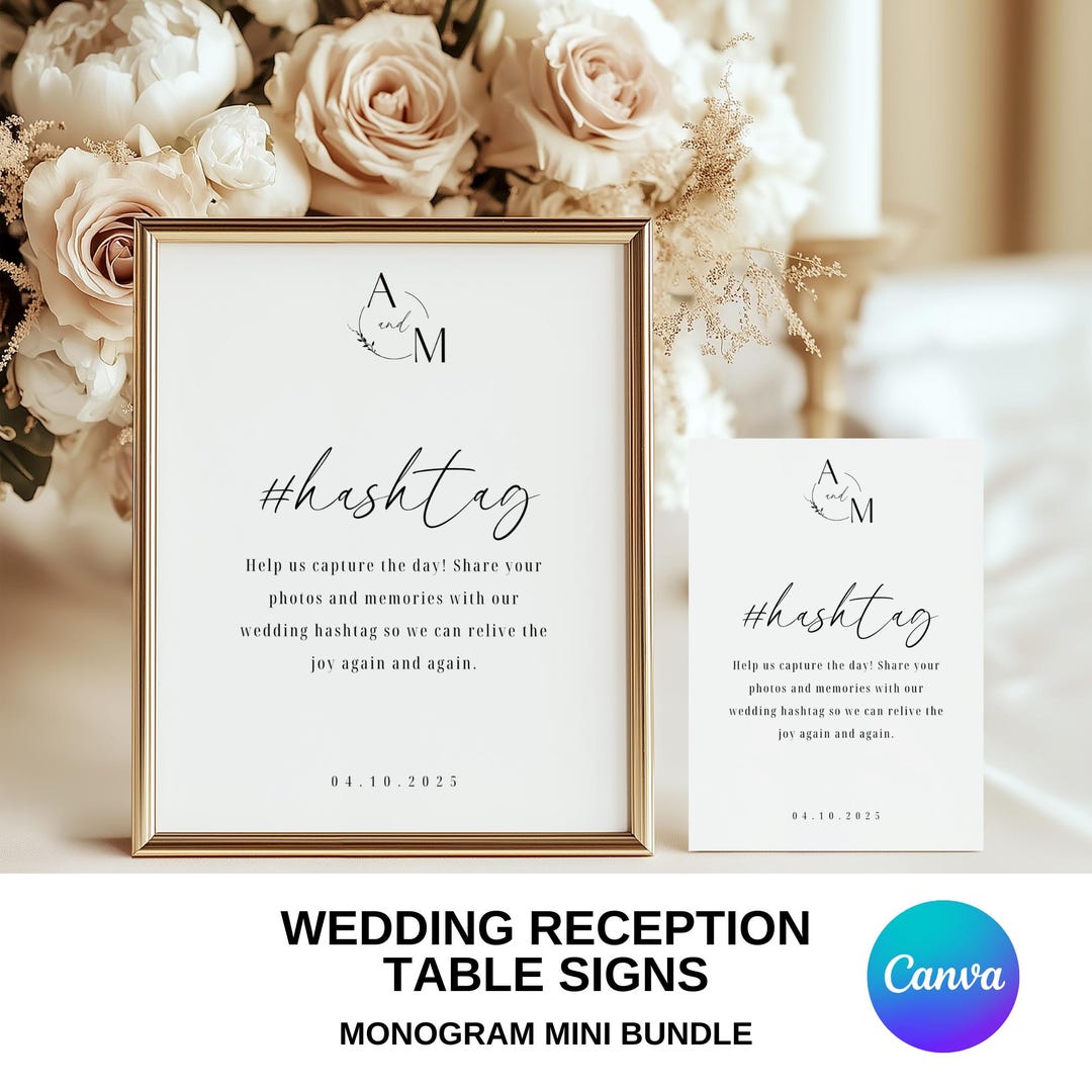 Minimalistic Wedding Reception Signs, Elegant Wedding Signs, Simple ...