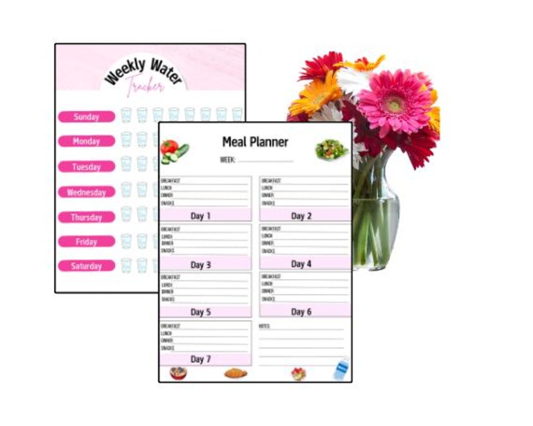 Weight Loss Tracker, PDF & Printable, Water Tracker, Exercise Tracker ...