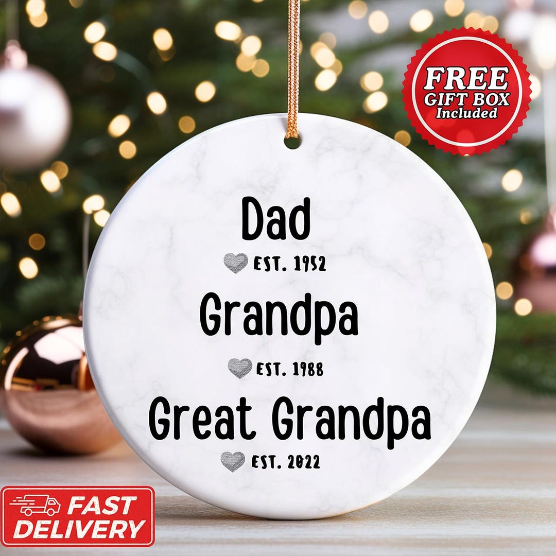 Generational Dad Grandpa Ornament, Great Grandpa Christmas Gift ...