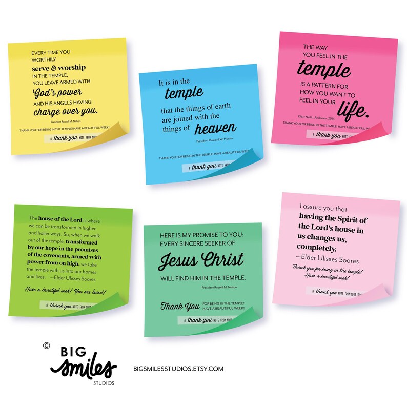 Temple Notes Post-it Activity • Youth Printable (digital Download) - Etsy