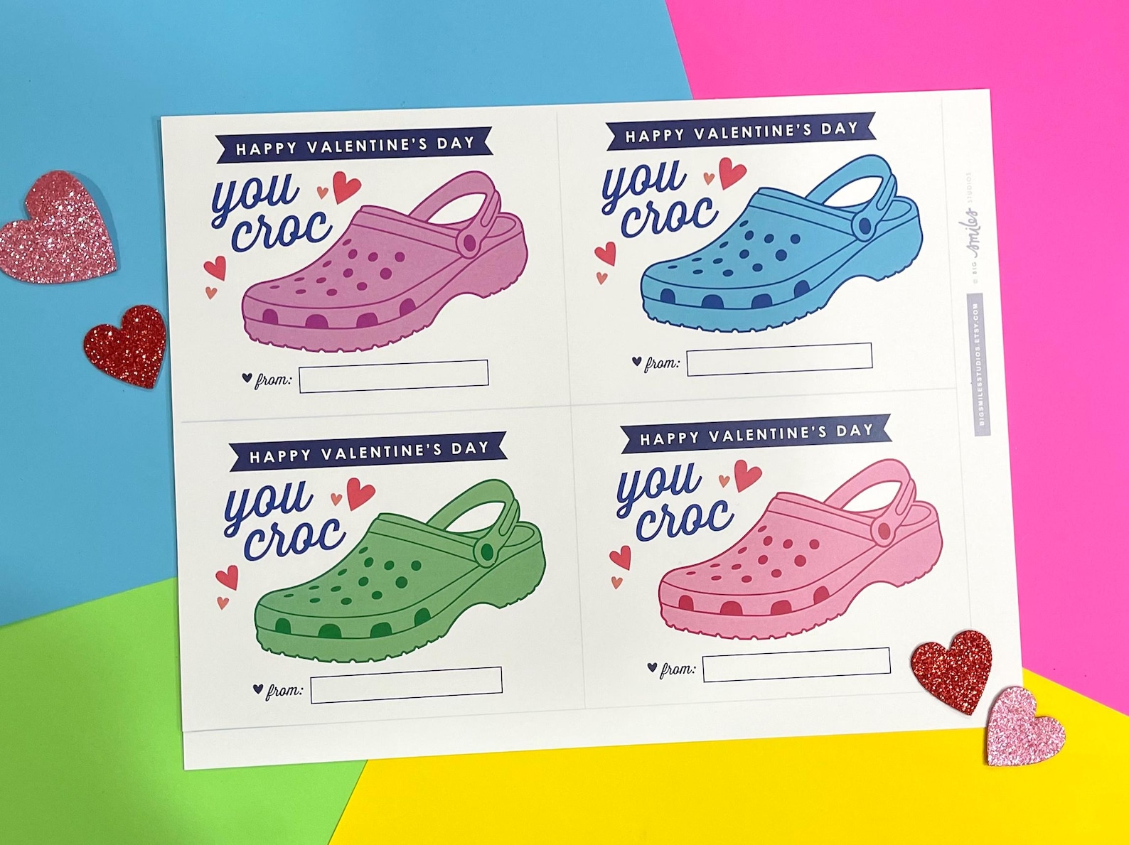 YOU CROC • Classroom Valentine • Instant Download • Set of 4 • Crocs ...