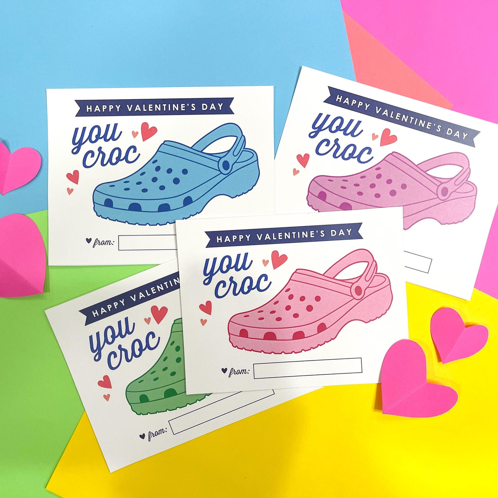 YOU CROC • Classroom Valentine • Instant Download • Set of 4 • Crocs ...