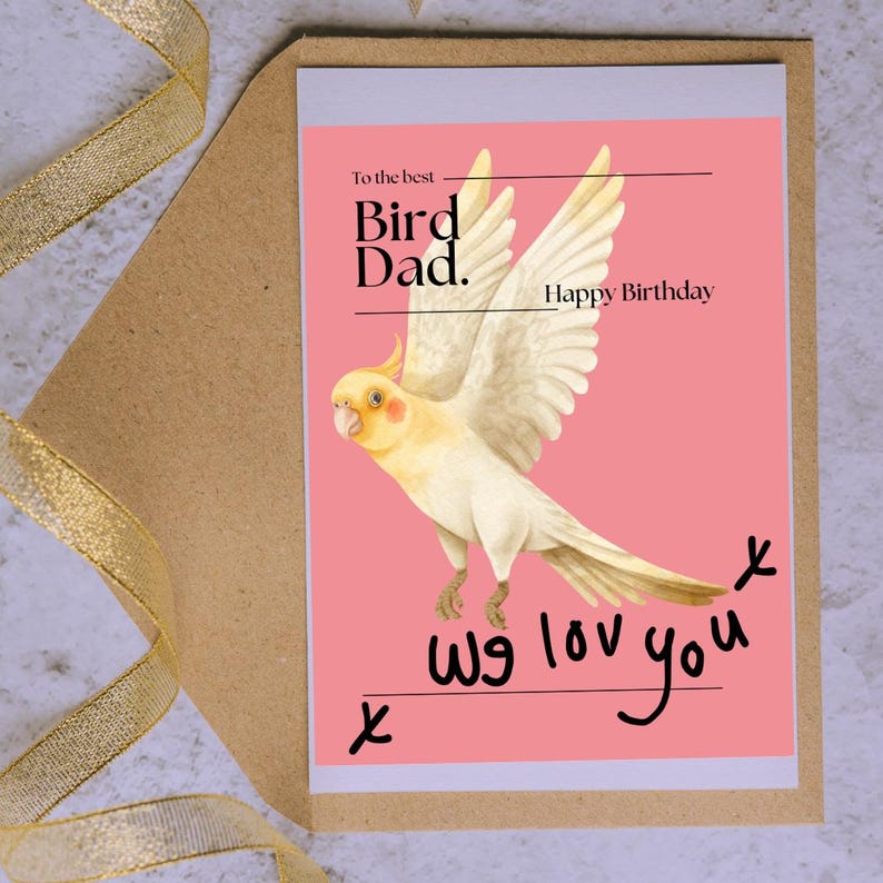 Printable Bird Dad Birthday Card: From the Little Birdies (digital ...