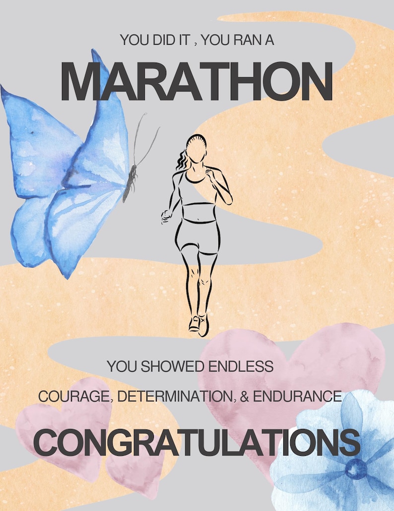 Marathon Congratulations Card: You Did It! - Printable Download - Etsy