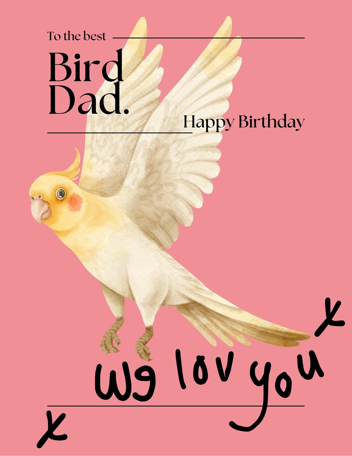 Printable Bird Dad Birthday Card: From the Little Birdies (digital ...
