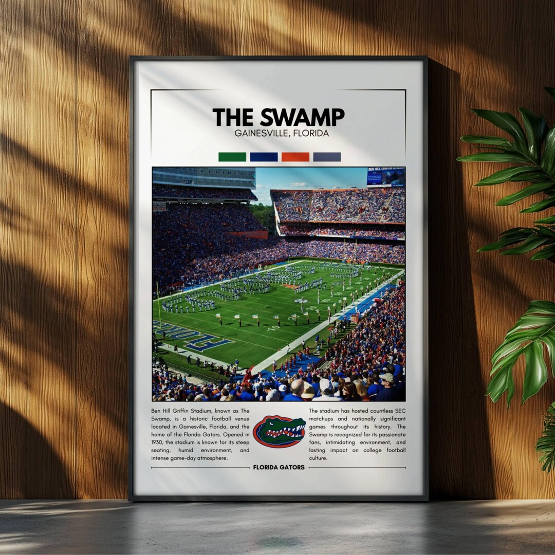 The Swamp Stadium Poster | Florida Gators Poster Print | NFL Stadium ...