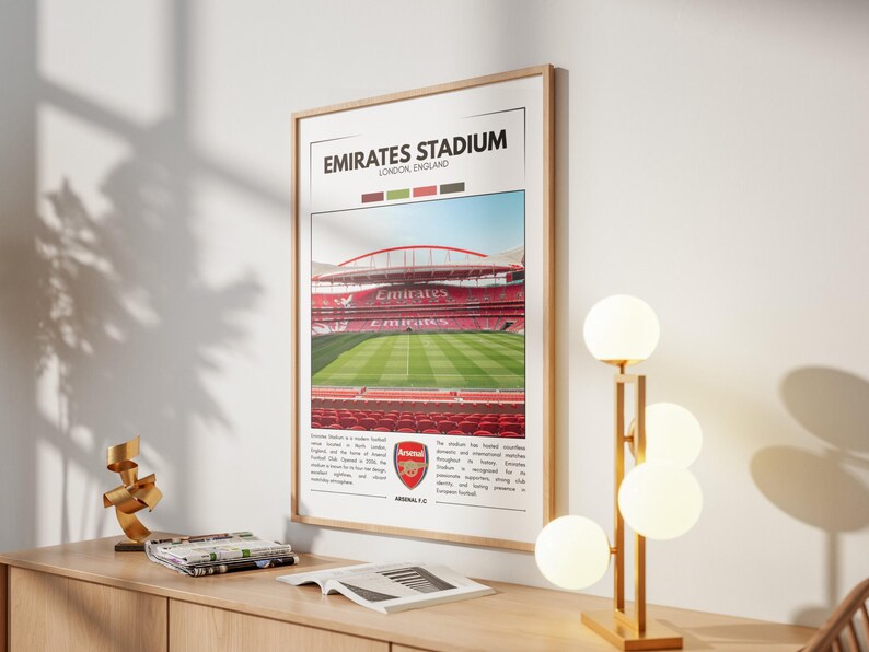 Emirates Stadium Poster | Arsenal Poster Print | Soccer Stadium Poster ...