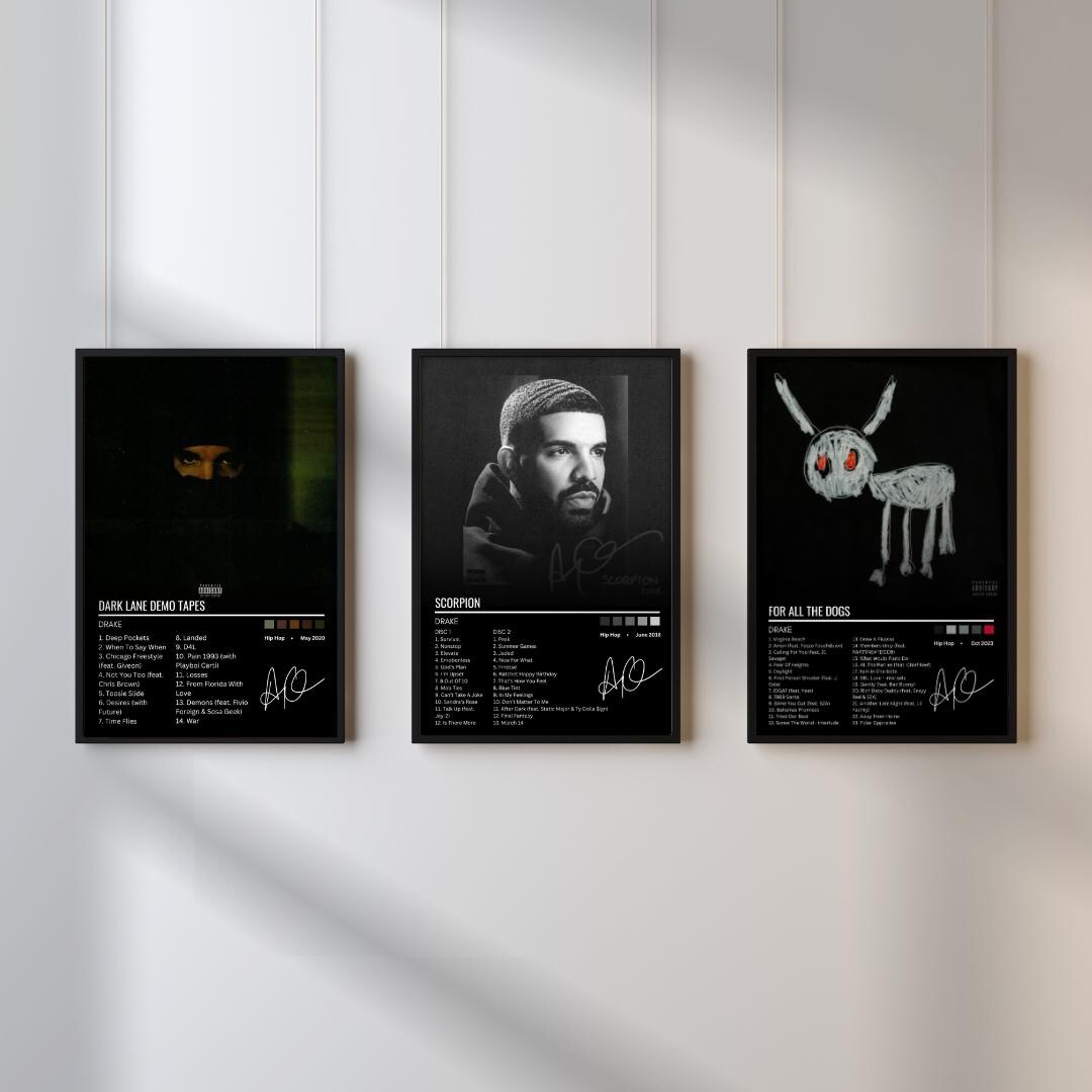 Drake Album Cover Posters | Bundle Set of 3 | Custom Digital Download ...