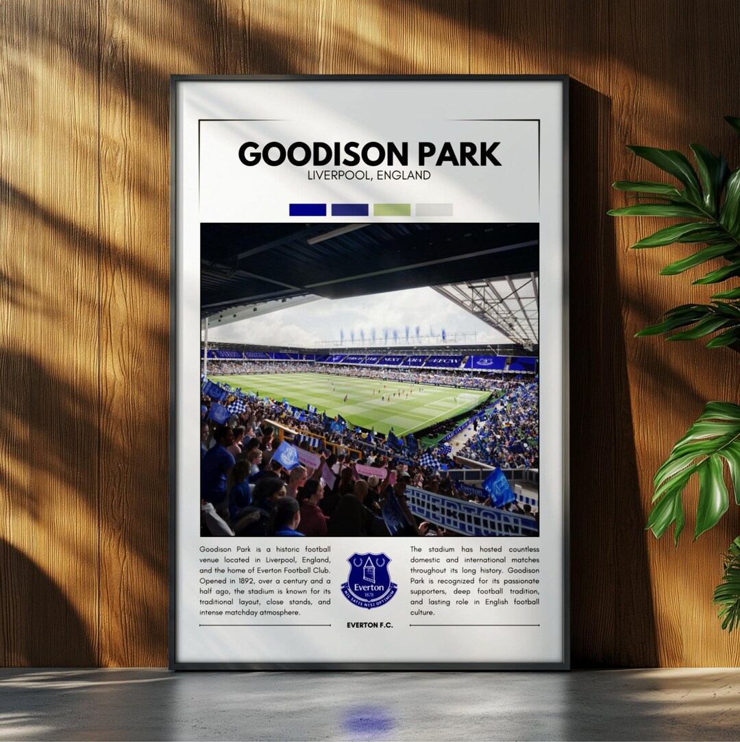 Goodison Park Stadium Poster | Everton F.C. Poster Print | Soccer ...