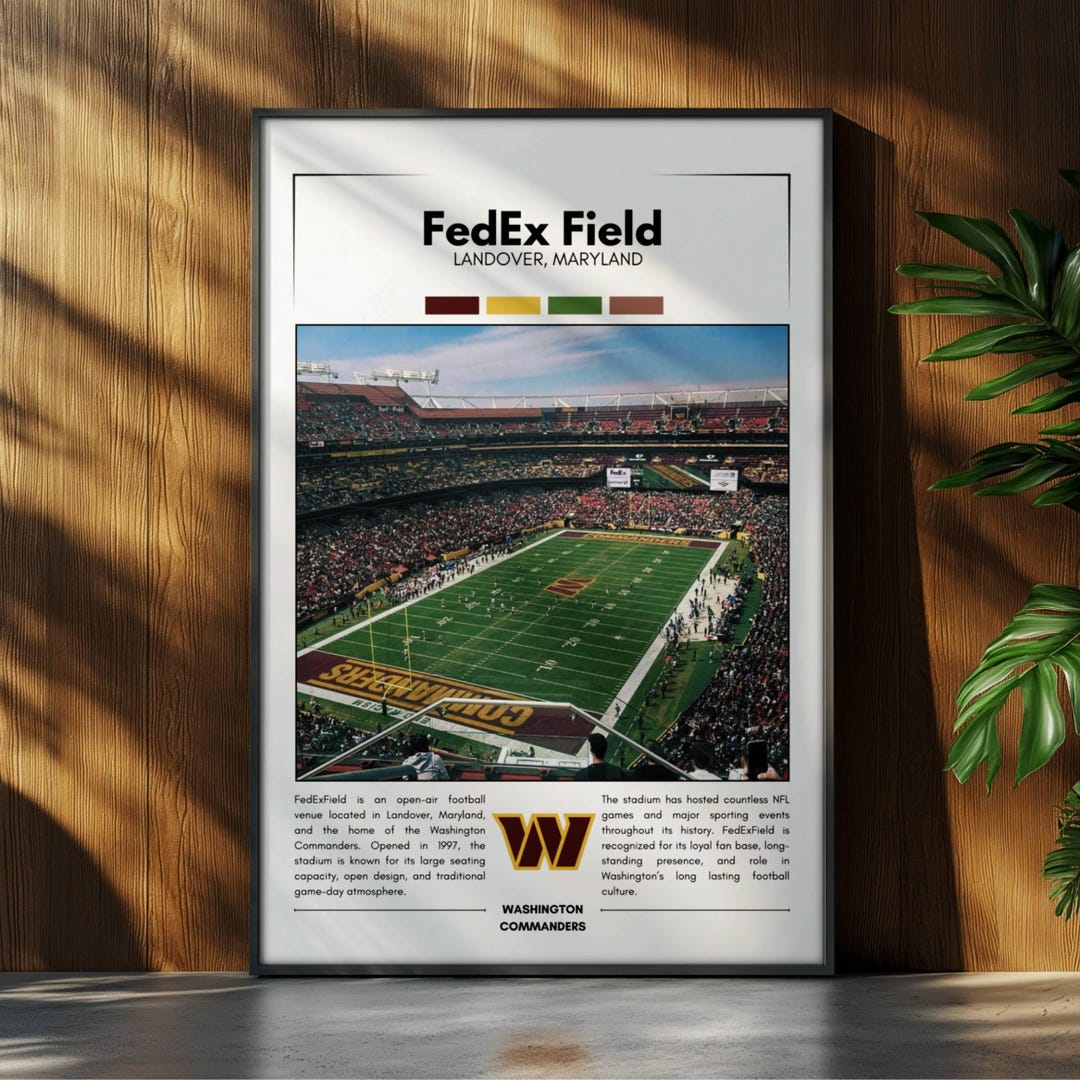 Fedex Field Stadium Poster | Washington Commanders Poster Print | NFL ...