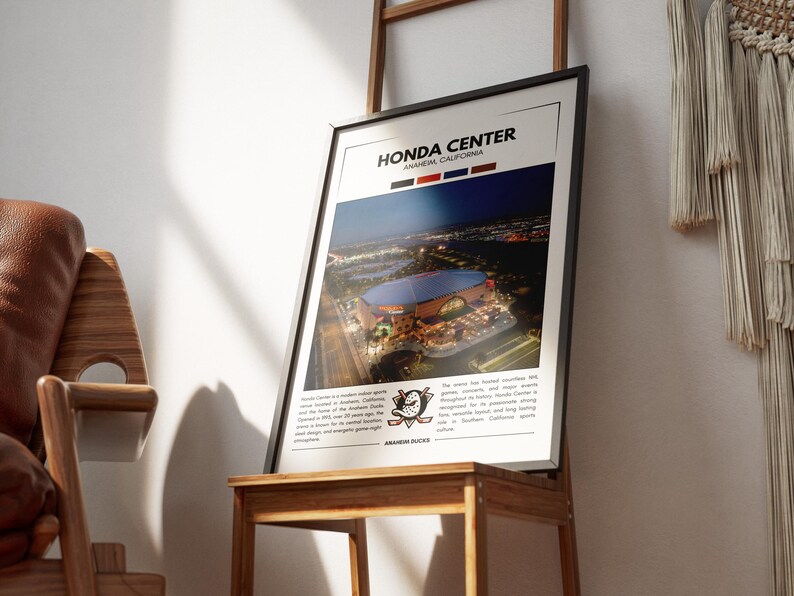 Honda Center Stadium Poster | Anaheim Ducks Poster Print | NHL Stadium ...