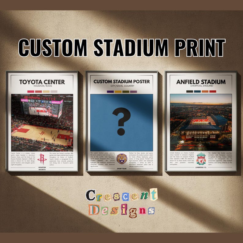 Digital Download Custom Stadium Poster | Custom Team Poster Print | NFL ...