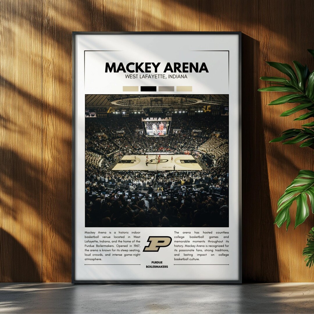 Mackey Arena Stadium Poster | Purdue Boilermakers Poster Print | NBA ...