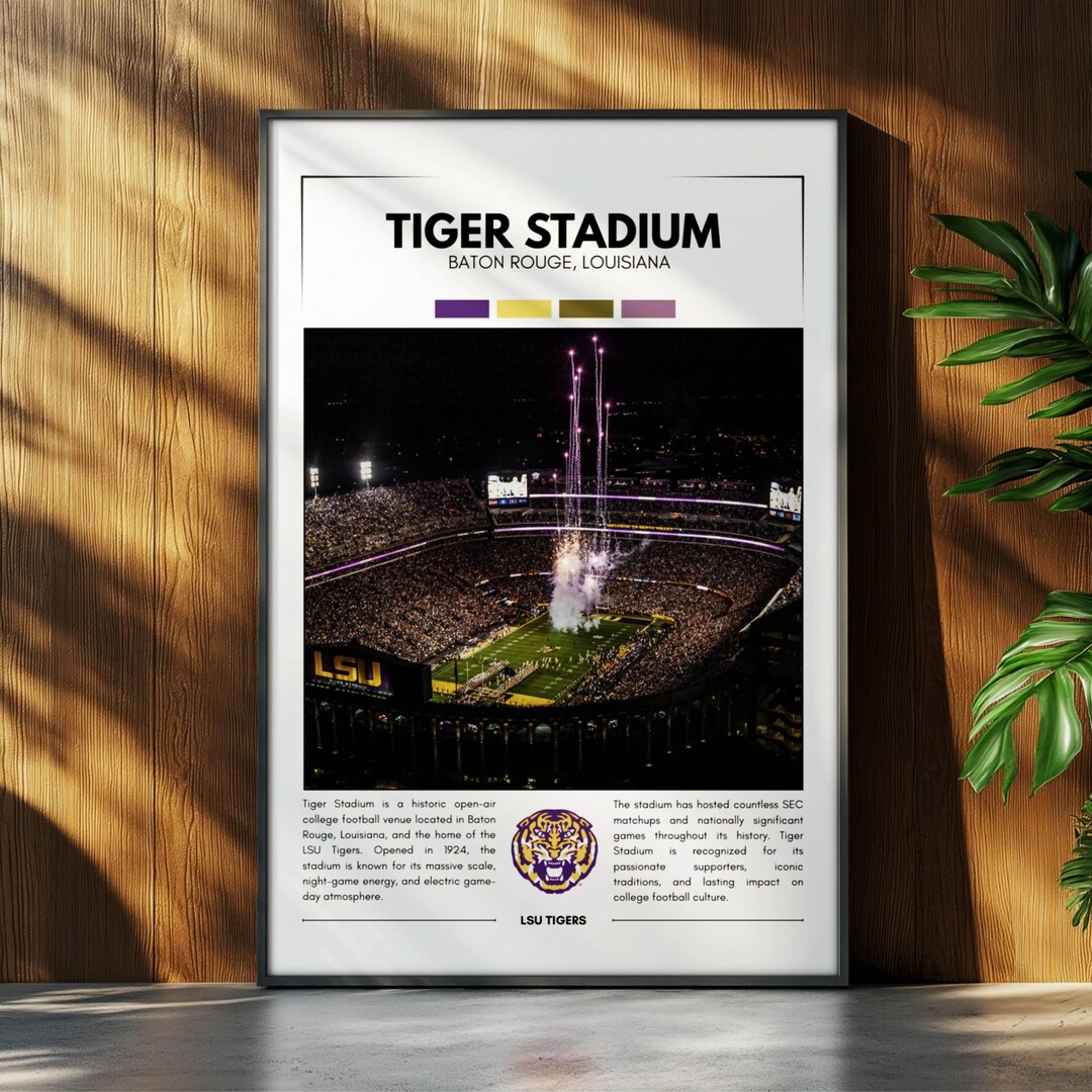 Tiger Stadium Poster | LSU Tigers Football Poster Print | NFL Stadium ...