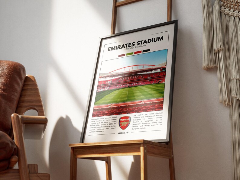 Emirates Stadium Poster | Arsenal Poster Print | Soccer Stadium Poster ...