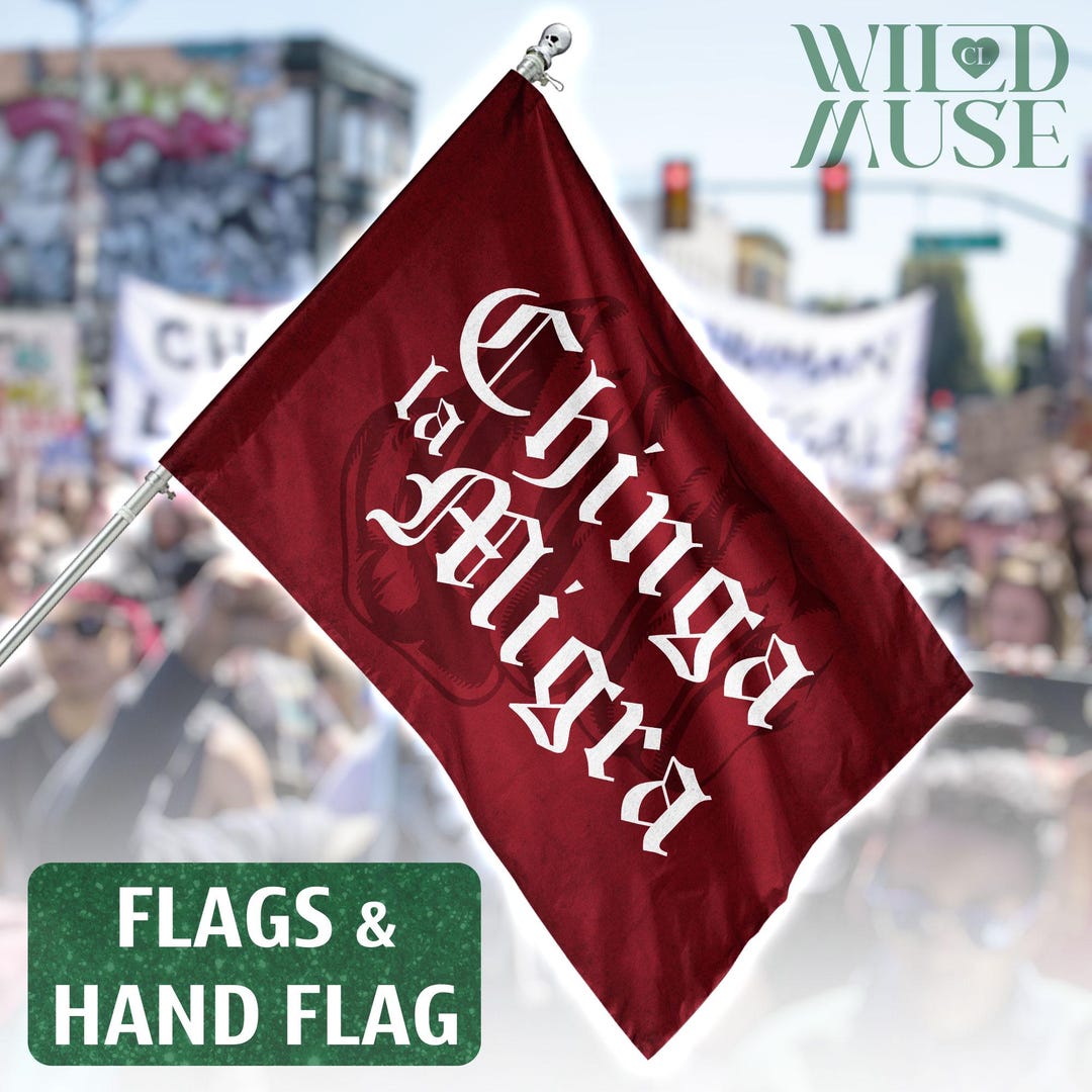 Chinga La Migra Flag Liberal Protest Sign Colorful Wall or Street ...