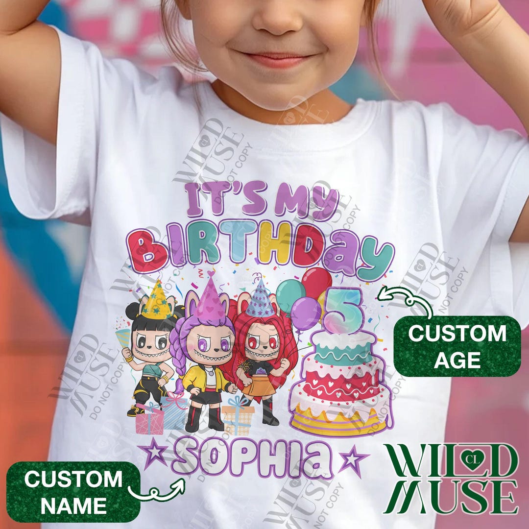 Custom Labubu Huntrix Birthday Shirt, Personalized Labubu Birthday ...