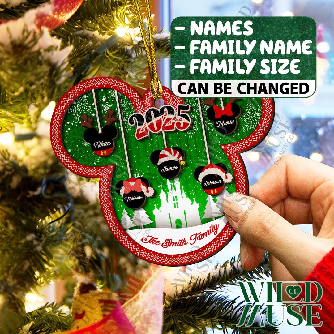Custom Family Cartoon Characters Christmas Ornament, Customized Family ...
