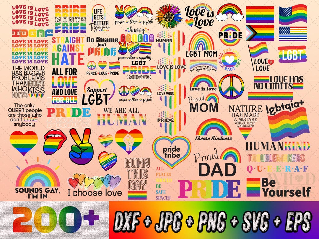 200 LGBTQ SVG Bundle, LGBT Svg, Pride Svg, Gay Pride Svg, Lgbt Quotes ...