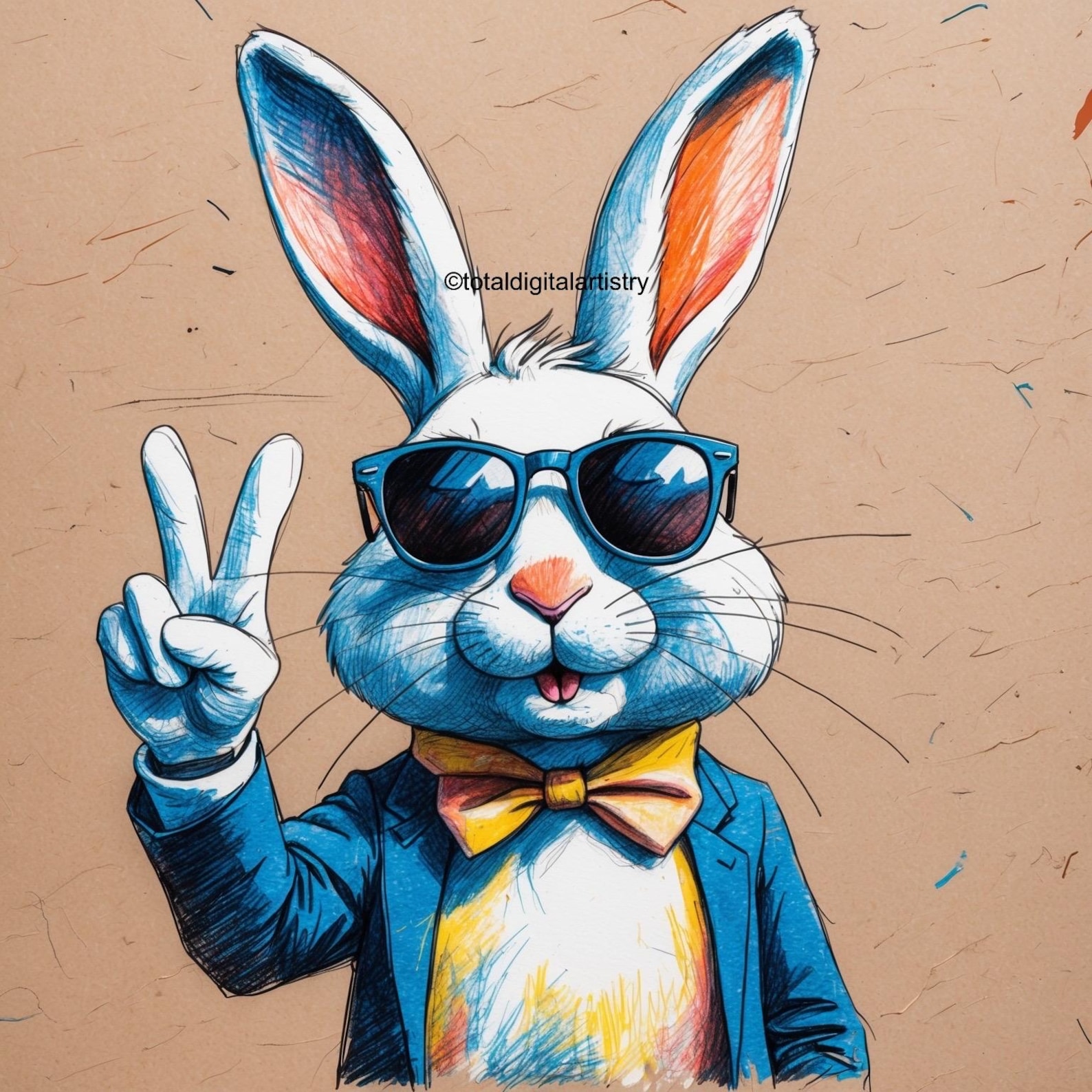 Easter Bunny Peace Sign - Etsy