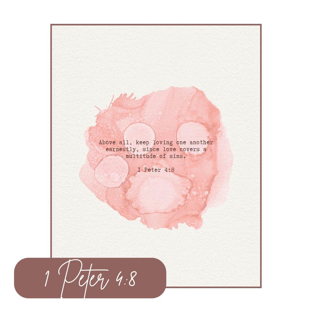 Christian Wall Art | 1 Peter 4:8 | Christian Gifts | Teacher Gifts ...