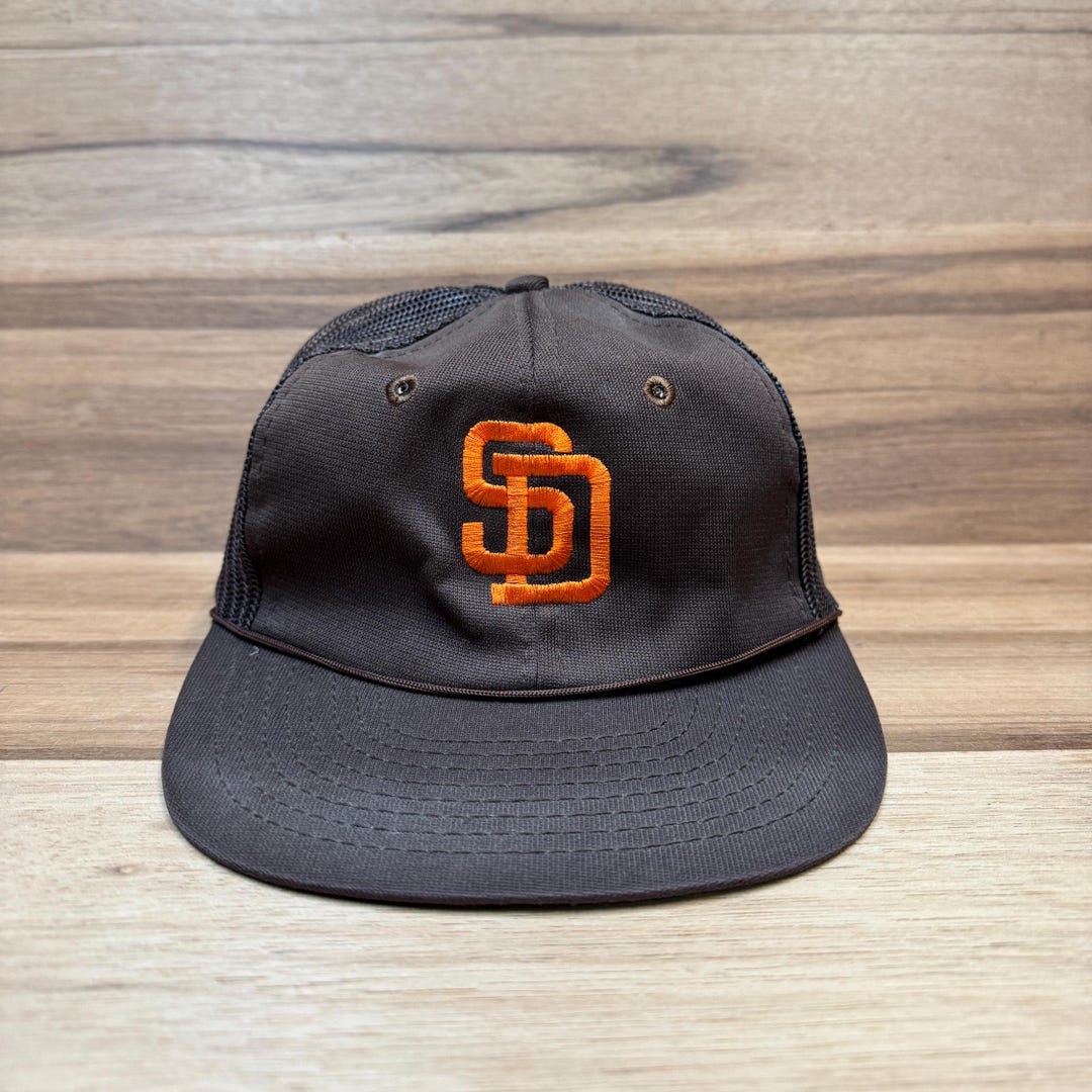 VTG San Diego Padres Baseball Team Brown Trucker Mesh Snapback Hat. - Etsy