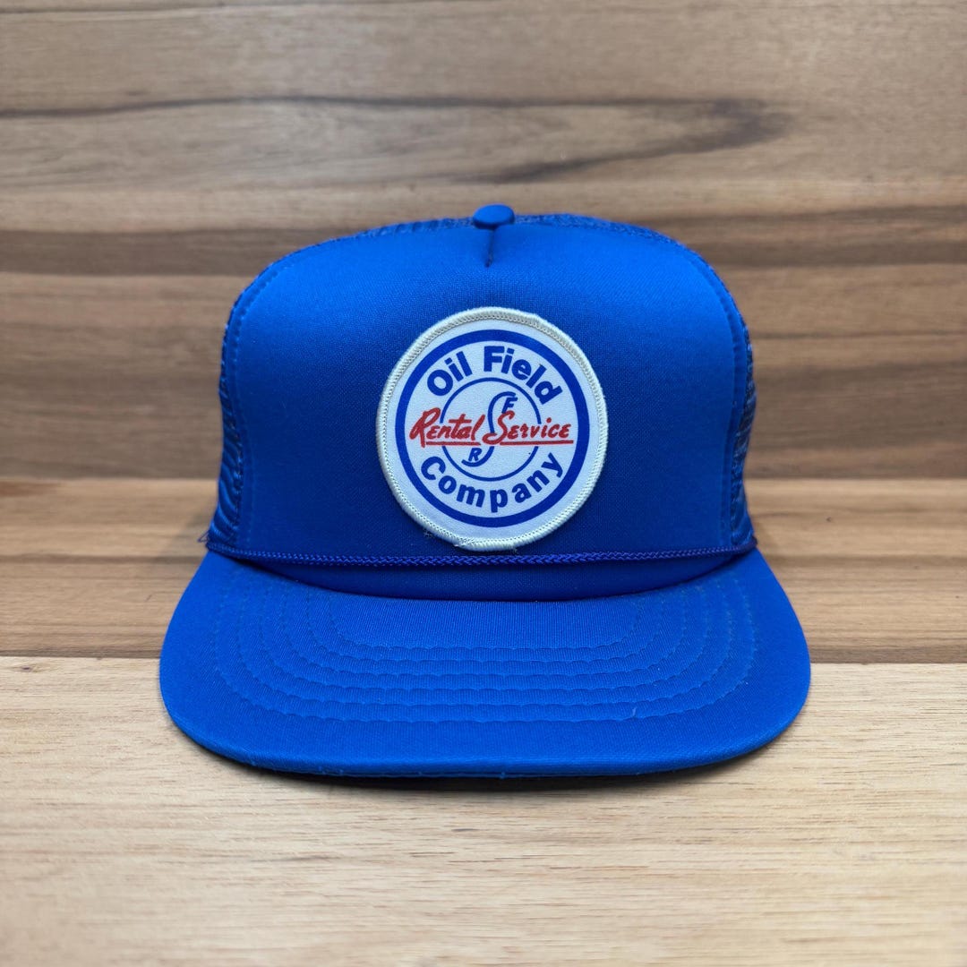 VTG Oil Field Company Blue Trucker Baseball Snapback Hat One Size Fits ...
