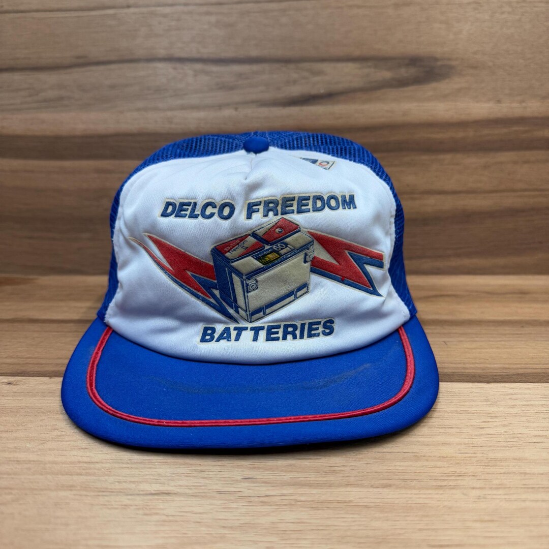 Delco Freedom Batteries Blue and White Trucker Baseball Mesh Hat ...