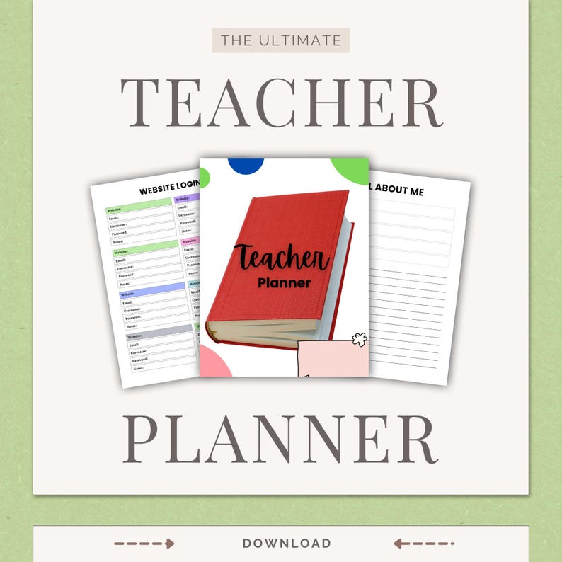 Editable Teacher Planner | Printable & Digital Lesson Plan Organizer ...