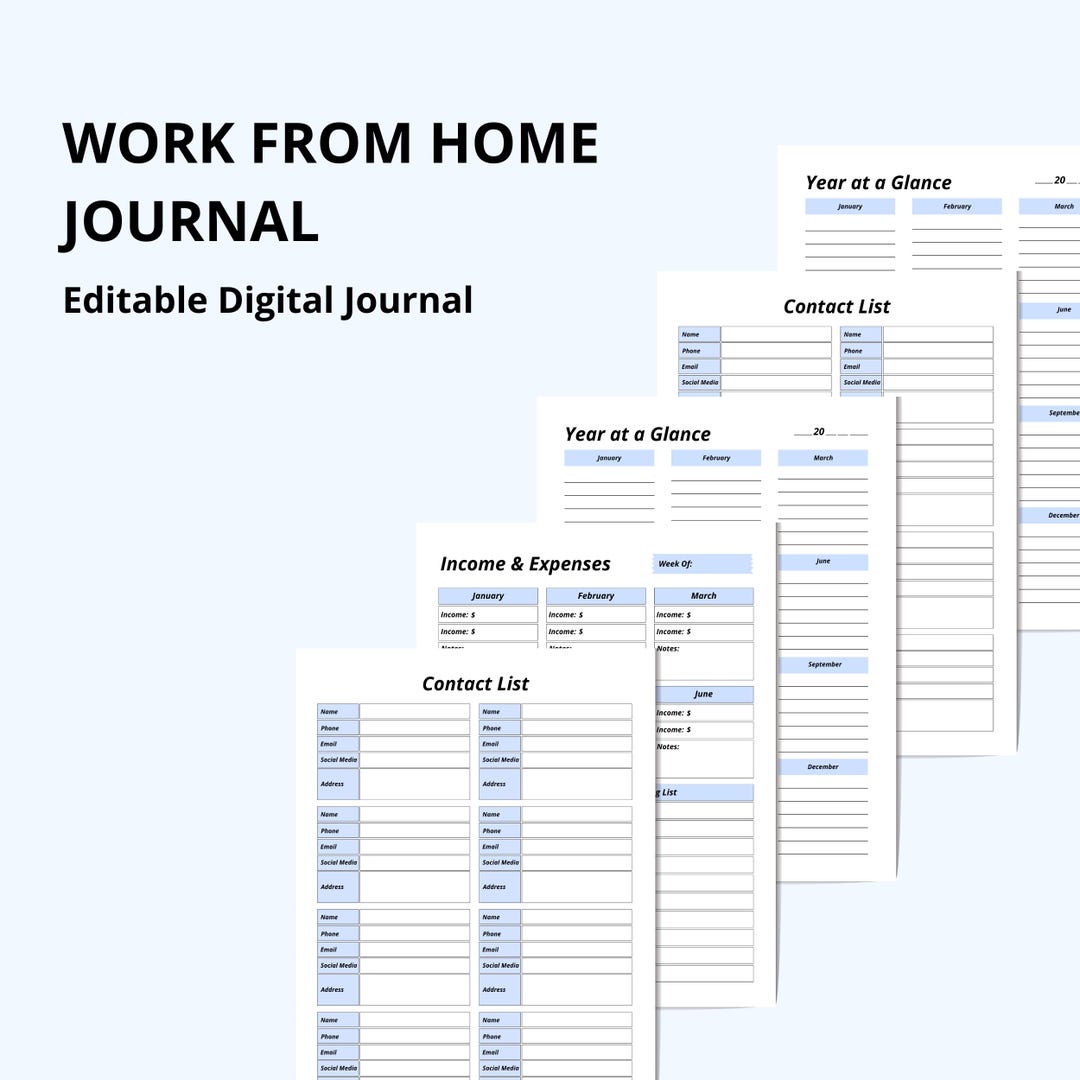 2025 Work From Home Planner | Digital Download | Remote Work Organizer ...