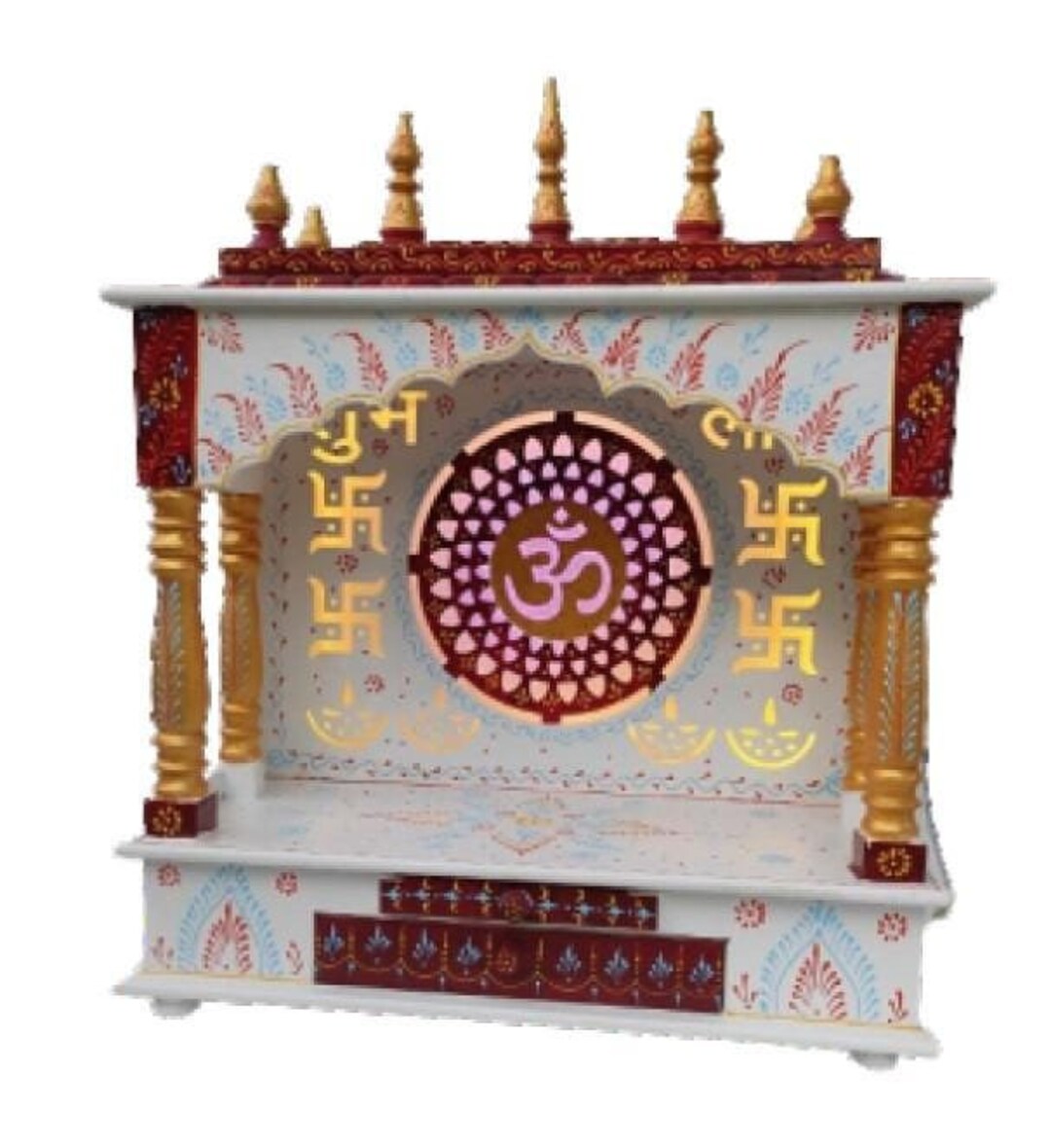 24x12x30 Open Mandir LED Design Wooden Mandir Indian Pooja Mandir Home ...