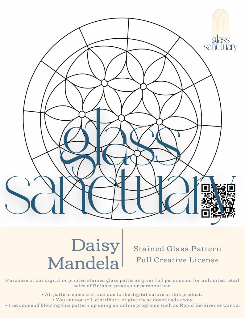 Daisy Mandela Stained Glass Pattern - Etsy