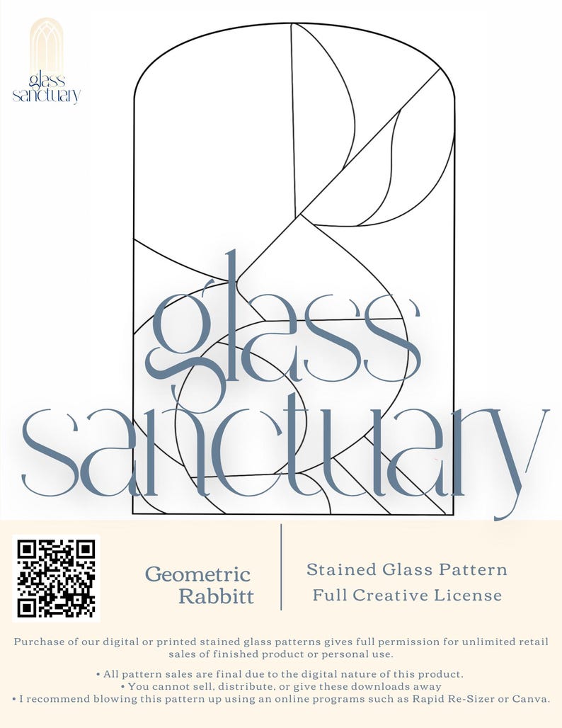 Geometric Rabbit Stained Glass Pattern - Etsy