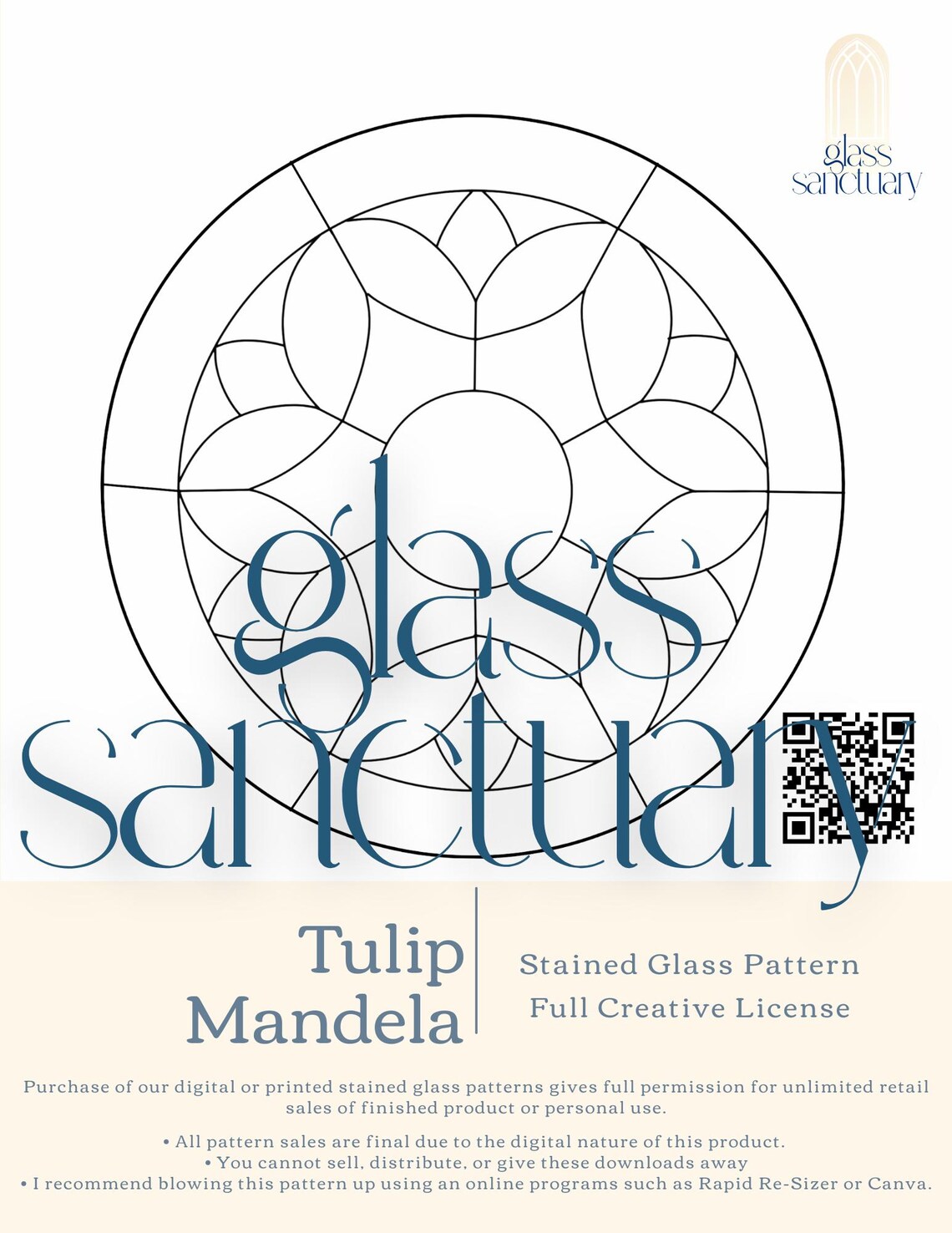 Tulip Mandela Stained Glass Pattern - Etsy