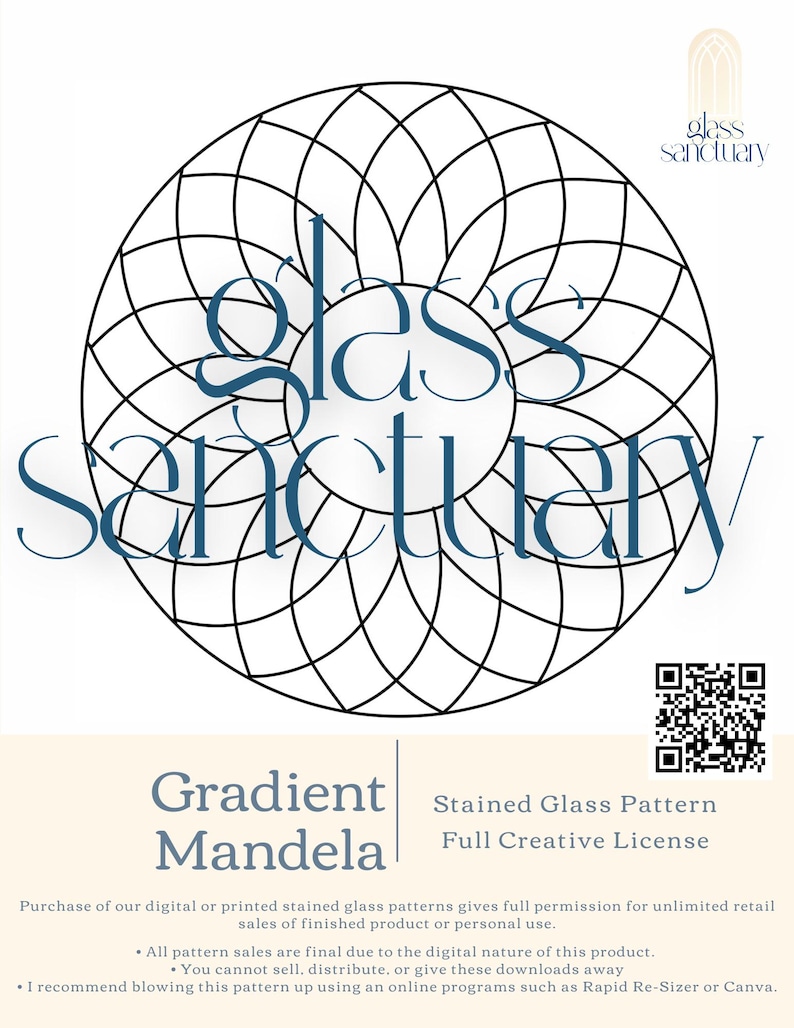 Gradient Mandela Stained Glass Pattern - Etsy