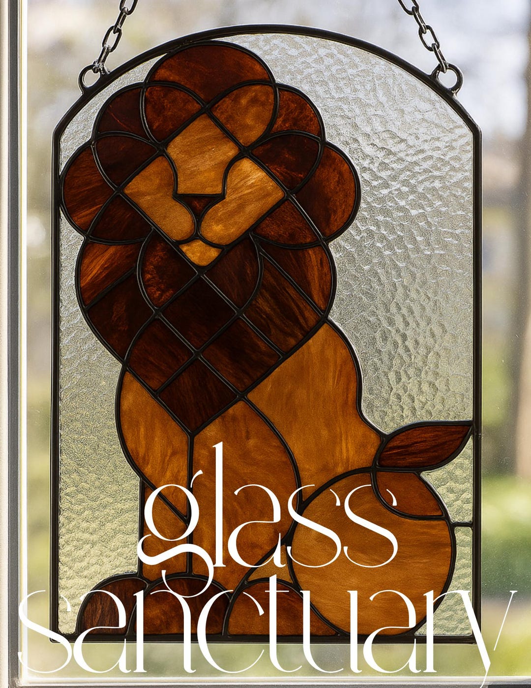 Geometric Lion Stained Glass Pattern - Etsy