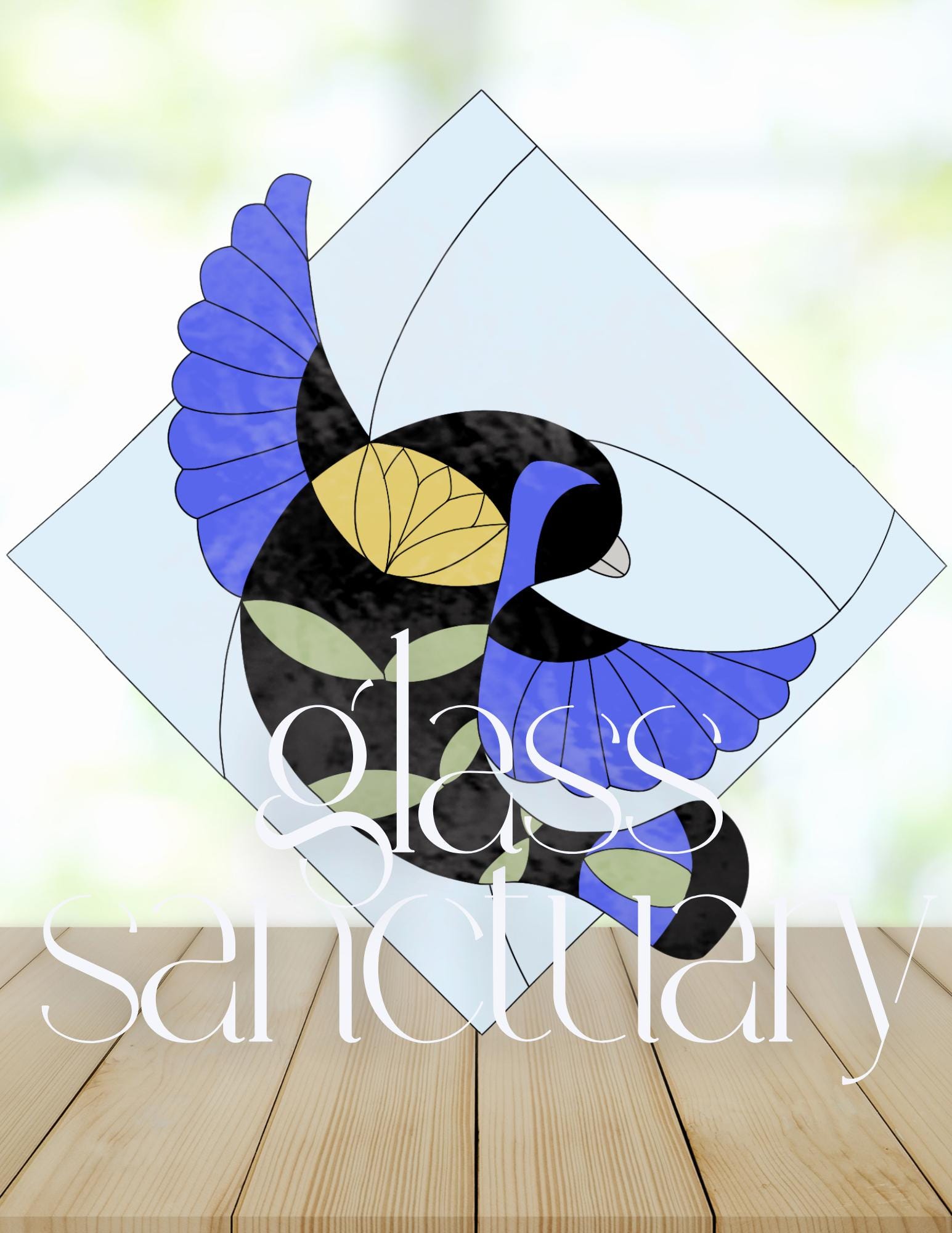Folk Art Magpie Stained Glass Pattern - Etsy