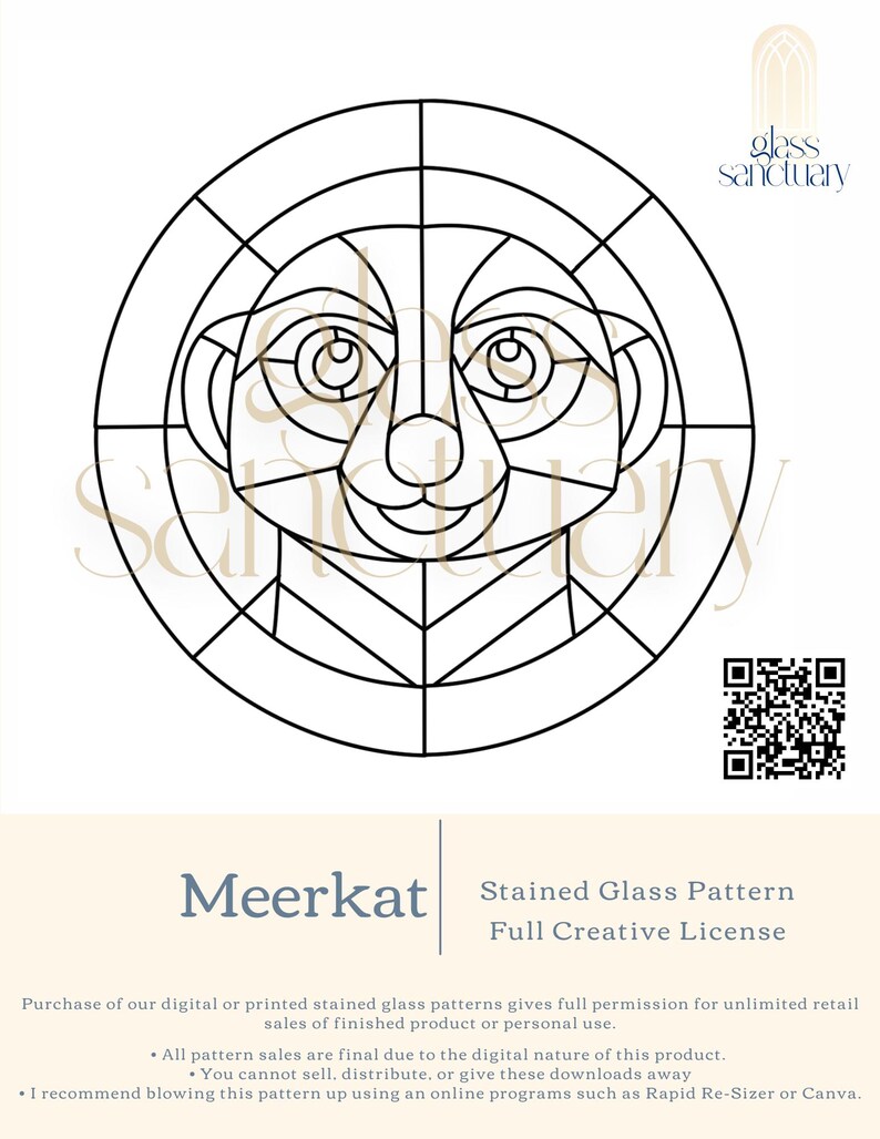 Meerkat Stained Glass Pattern - Etsy