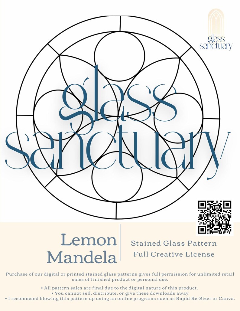 Lemon Mandela Stained Glass Pattern - Etsy