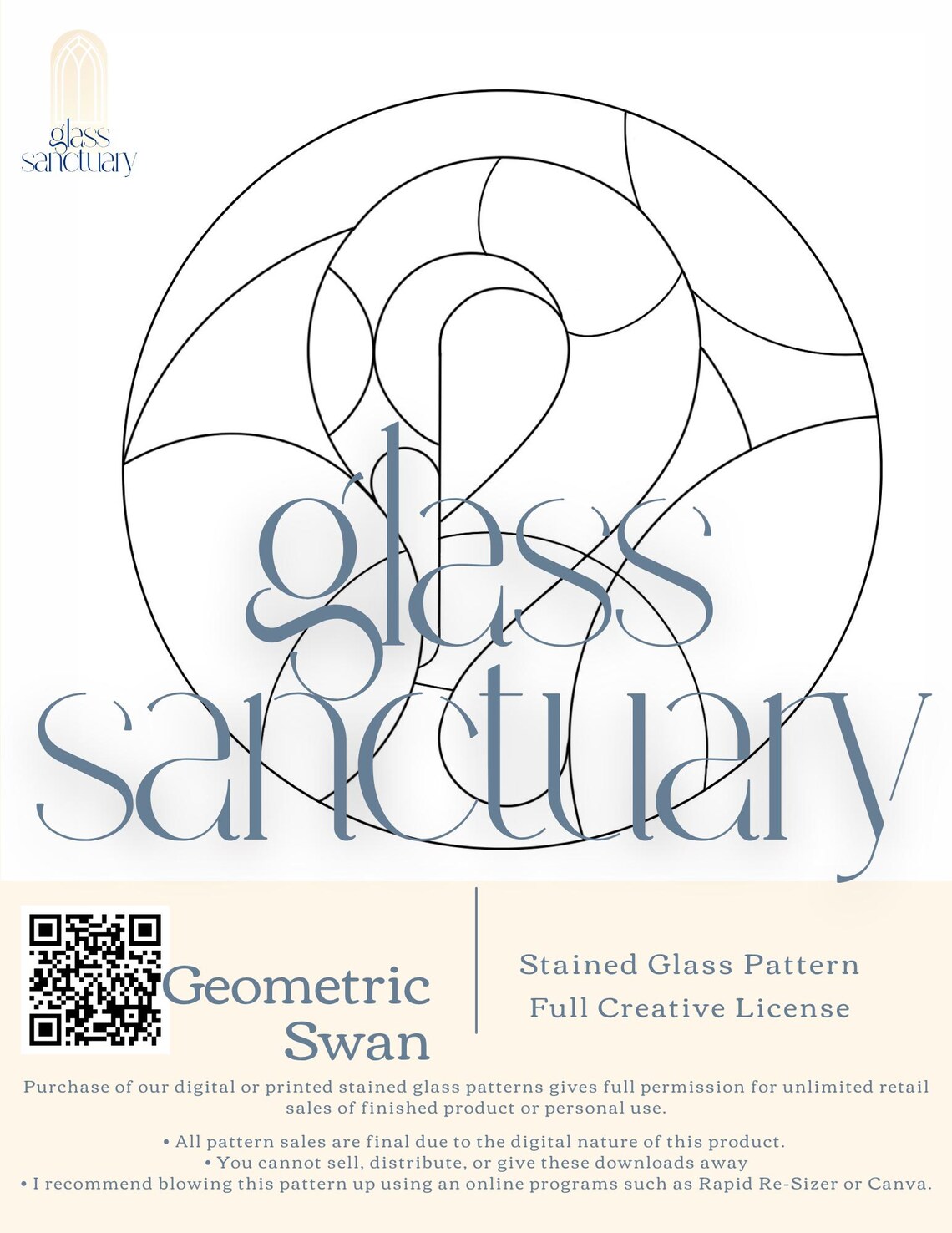 Geometric Swan Stained Glass Pattern - Etsy
