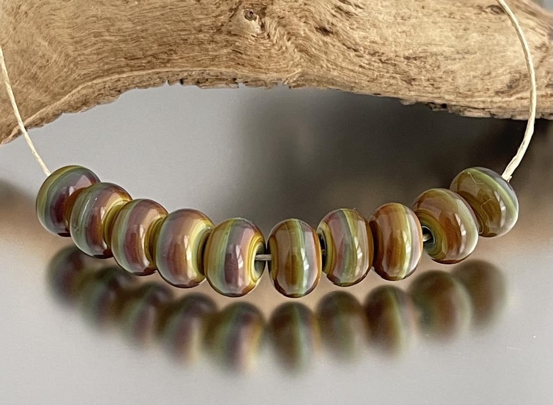 Silver Glass Spacers - (10) Handmade Lampwork Beads - Silver Glass ...