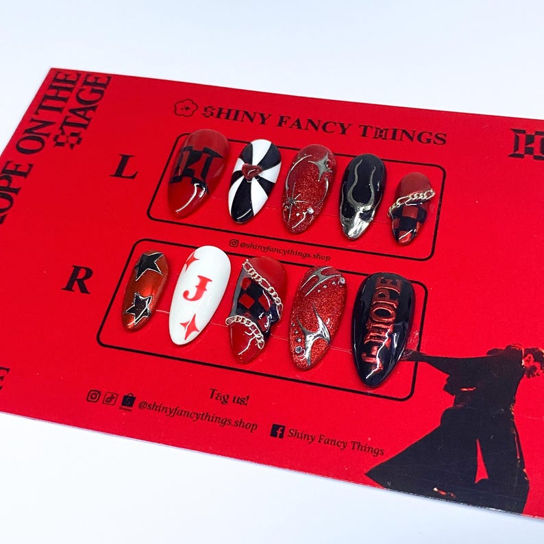 J-HOPE HOTS NAIL Hope on the Stage Press on Nails Handpainted Luxury ...