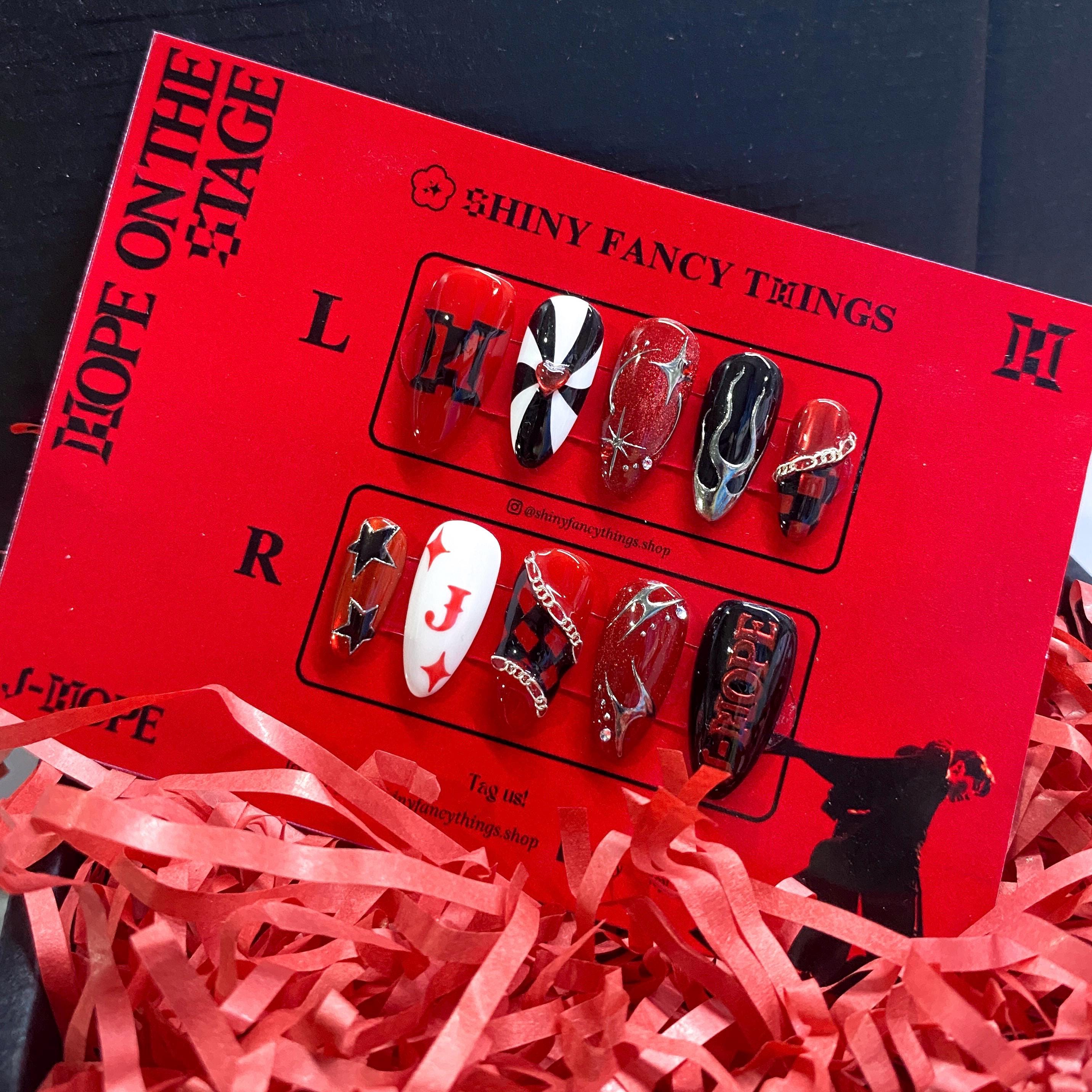 J-HOPE HOTS NAIL Hope on the Stage Press on Nails Handpainted Luxury ...