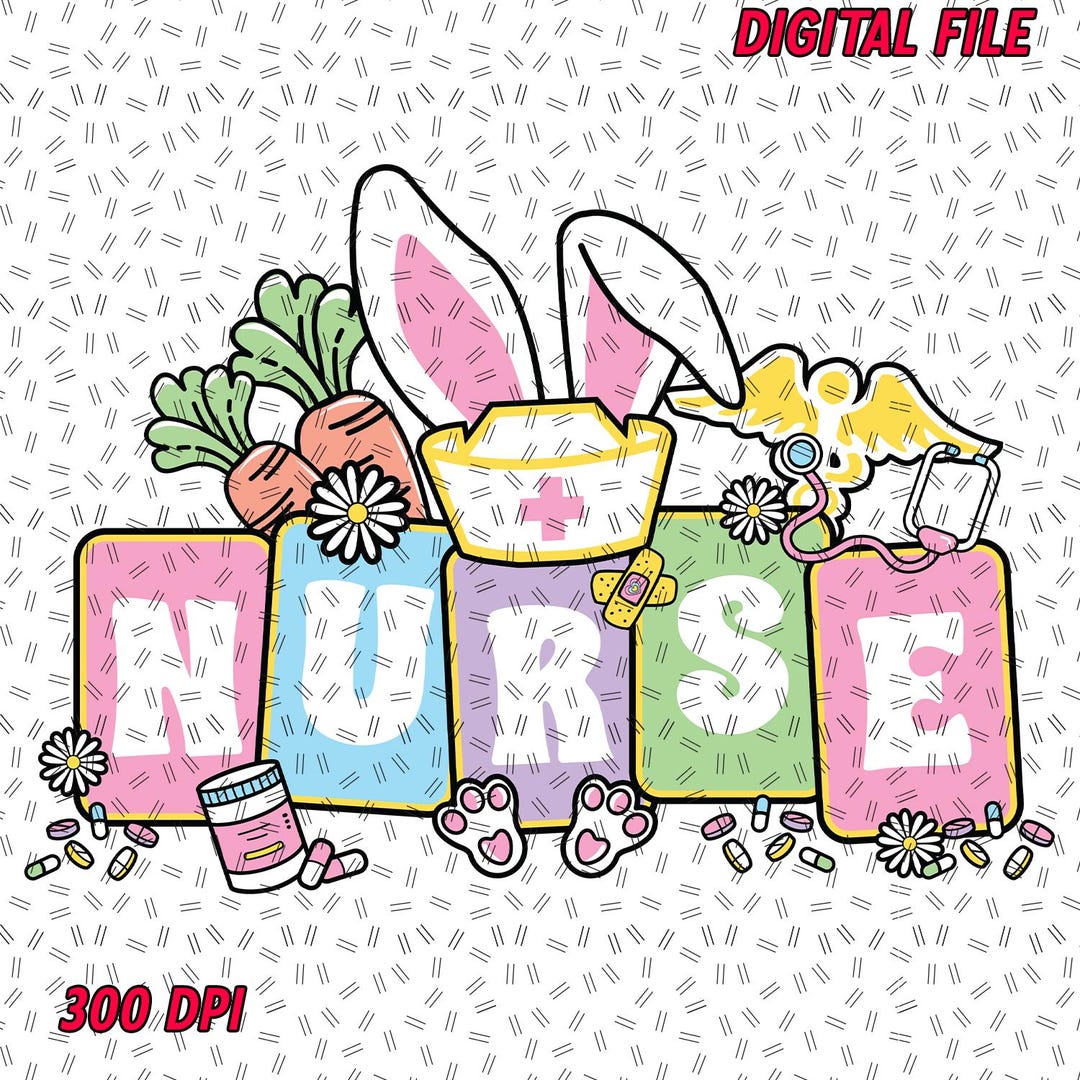 Easter Day Nurse Svg Png, Easter Bunny Nurse Svg, Rabbit Nurse Svg ...