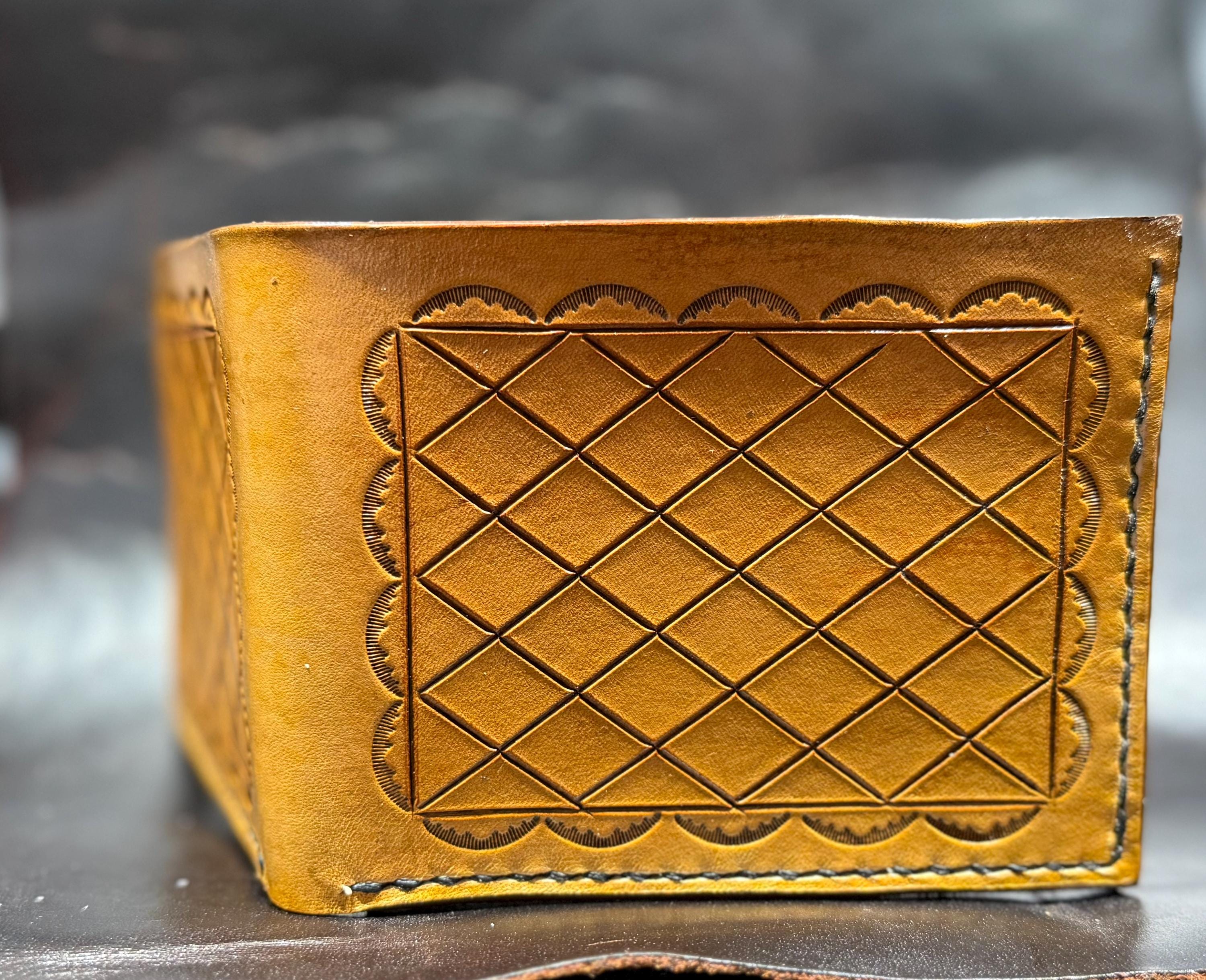 Tooled Leather Wallet - Etsy
