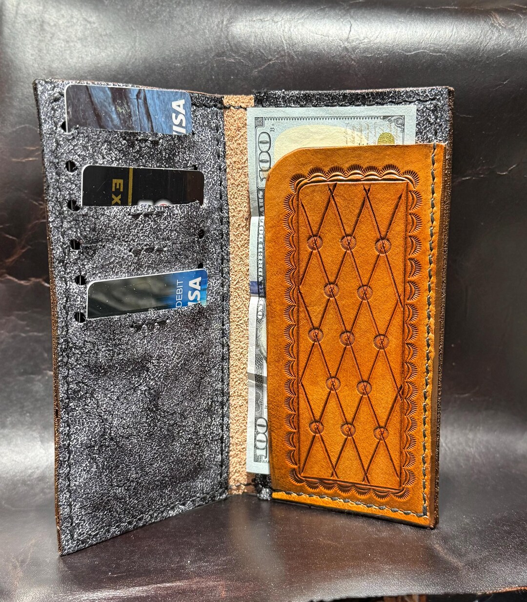 Tooled Roper Long Wallet - Etsy